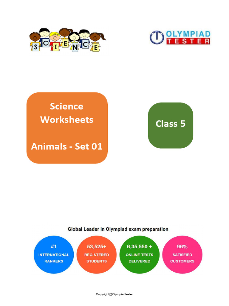 Grade 05 Science Olympiad Preparation 150 Worksheets Class 5 Book | PDF | Predation | Camouflage