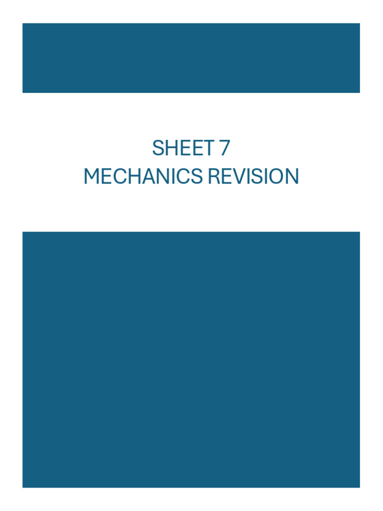Mechanics Revision: Forces and Motion | PDF | Force | Acceleration