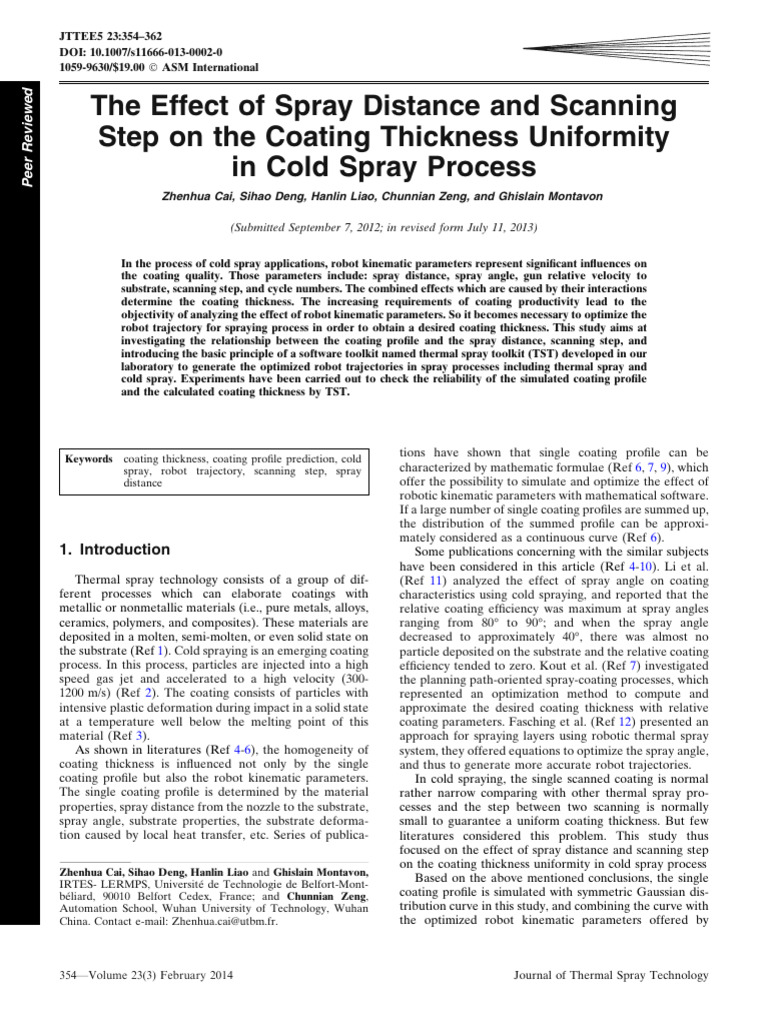 The Effect of Spray Distance and Scannin | PDF | Normal Distribution
