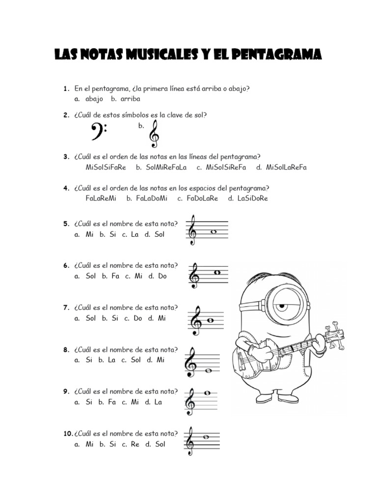 Las Notas Musicales y El Pentagrama | PDF