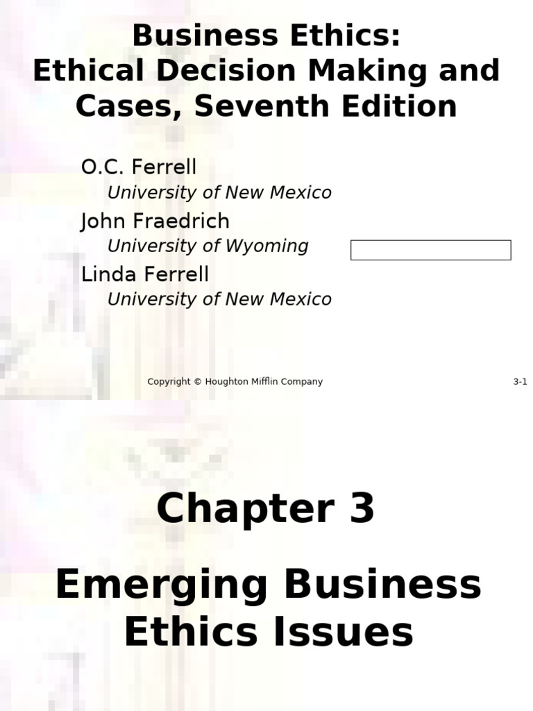 Ferrell7e Student Ch03 | PDF | Harassment | Bribery