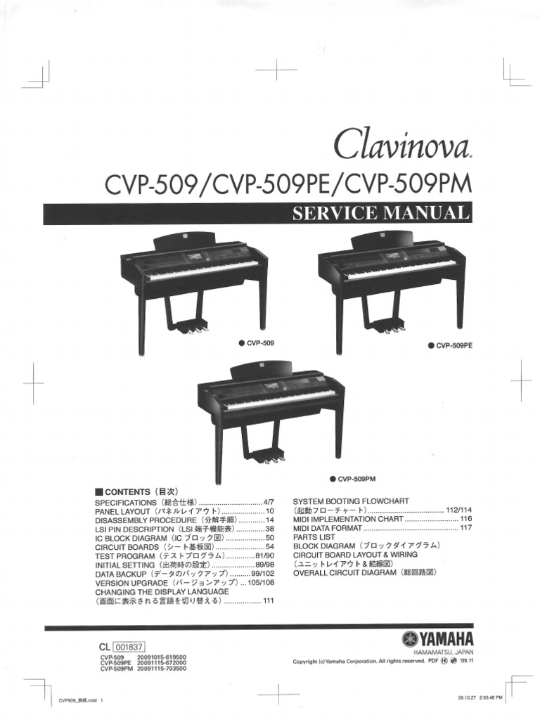 Yamaha - cvp-509 (Part 1) | PDF | Technology & Engineering