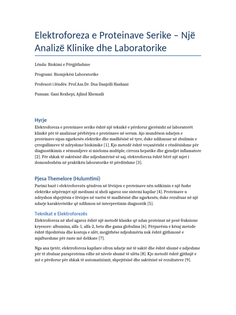 Elektroforeza Proteinave | PDF