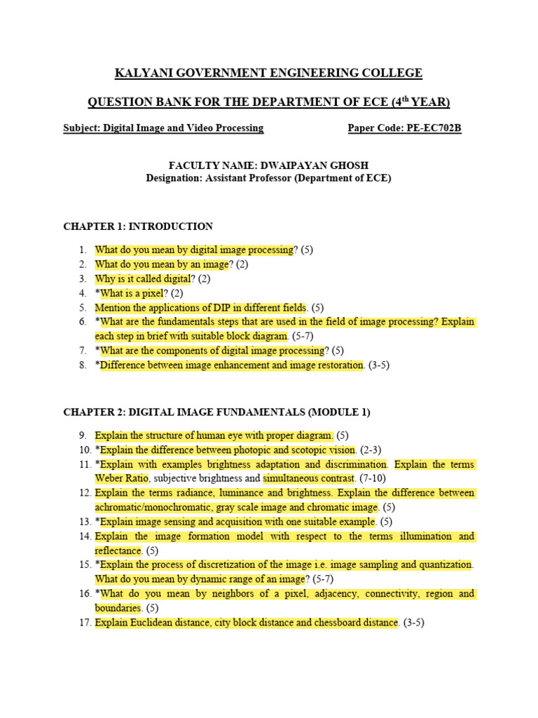 Semester Suggestions - Digital Image Video Processing | PDF | Data Compression | Graphics