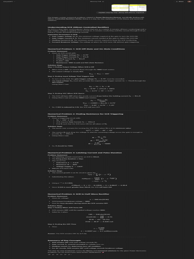 Power Electronics - 1 Lec 7 | PDF