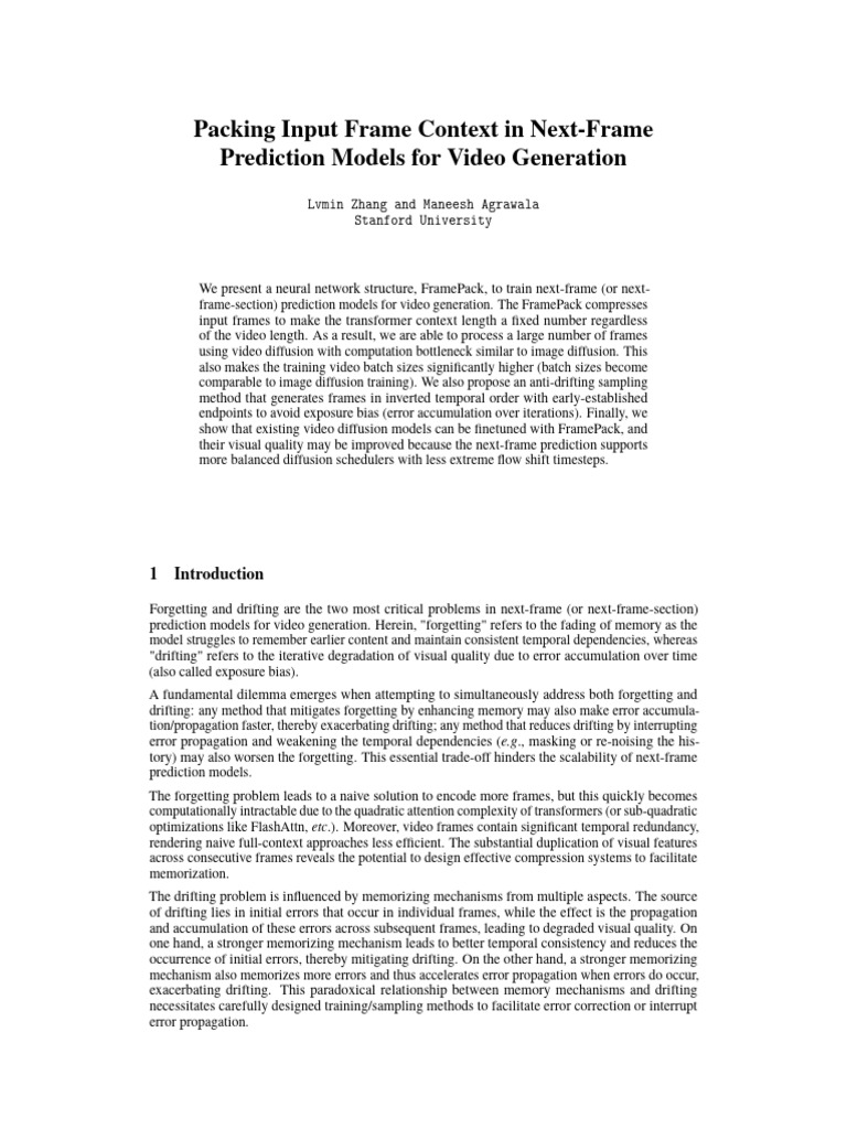 Packing Input Frame Context in Next-Frame Prediction Models for Video ...