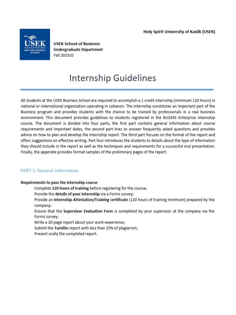 2 Internship Guidelines 202310 | PDF | Internship | Job Hunting