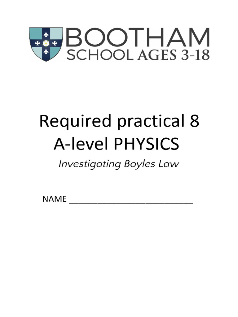 Felix Dodds-Aston - (Template) Required Practical 8 Boyles | PDF