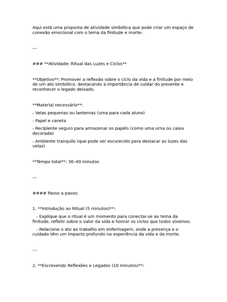 Atividade Da Aula Finitude e Morte 07 de Abril | PDF | Vida | Amor