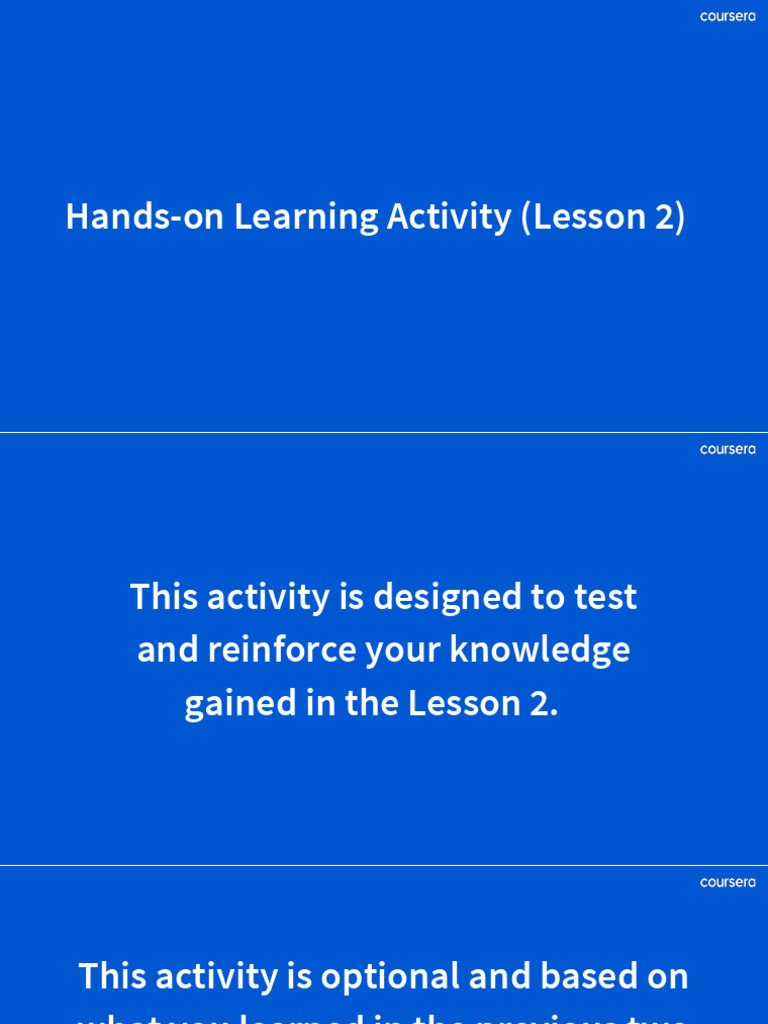 Hands-On Learning Activity (Lesson 2) | PDF