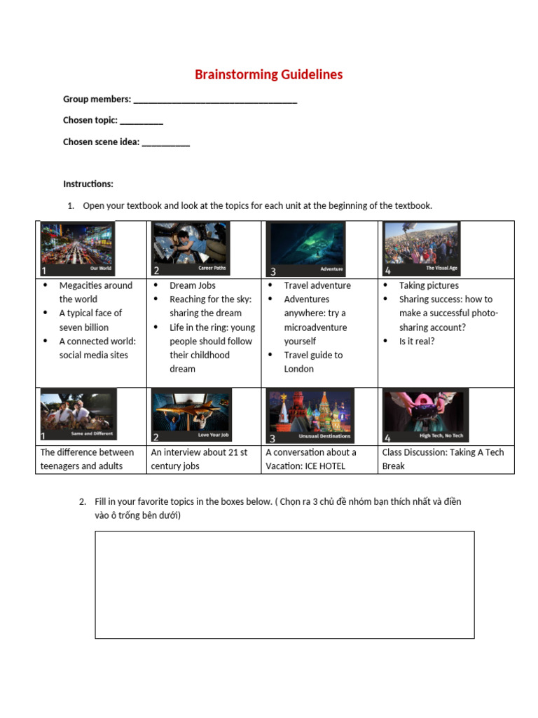 Brainstorming Guidelines for Group Projects | PDF