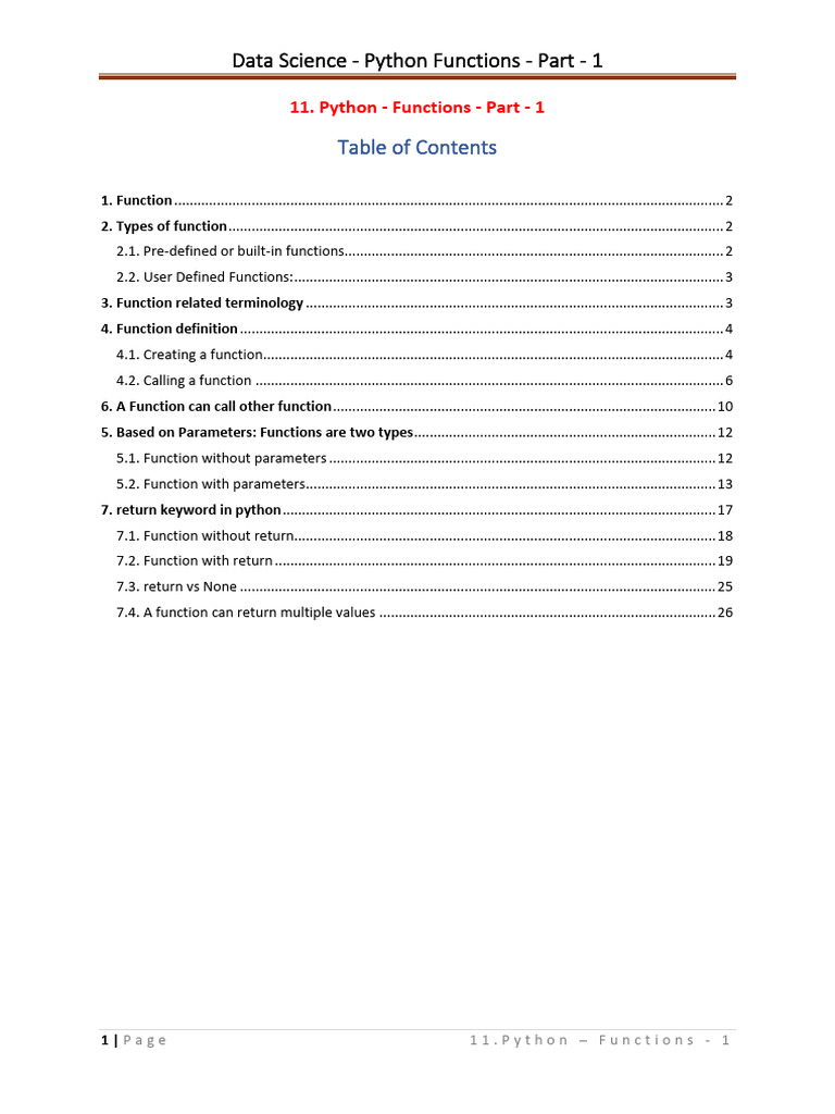Python Functions Part 1 Pdf Parameter Computer Programming