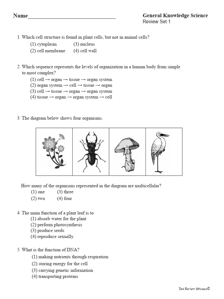 CAST Prep - General Knowledge Science - Set 1 | PDF | Cell (Biology ...