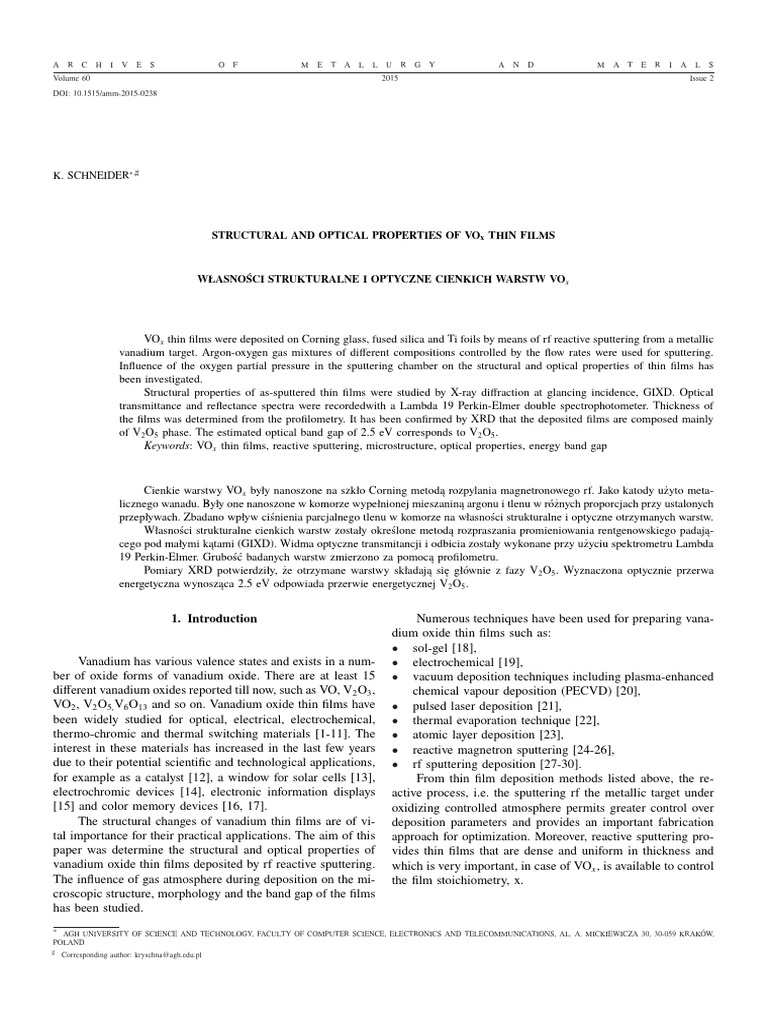 Schneider Structural 2A 2015 | PDF | Scanning Electron Microscope | Thin Film