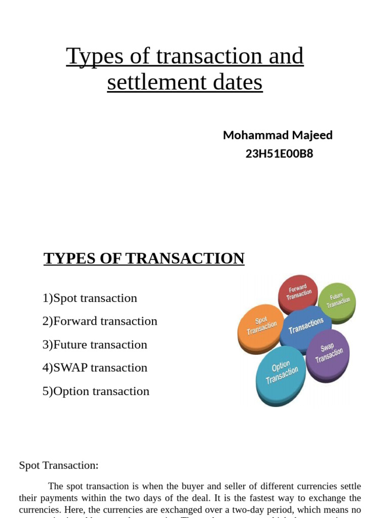 Types of Transaction and Settlement Dates | PDF