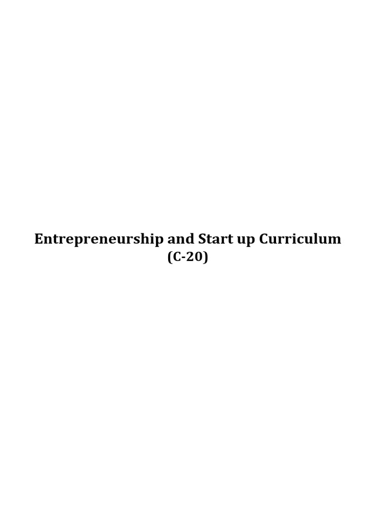 Entrepreneurship Curriculum Overview | PDF | Entrepreneurship | Prototype