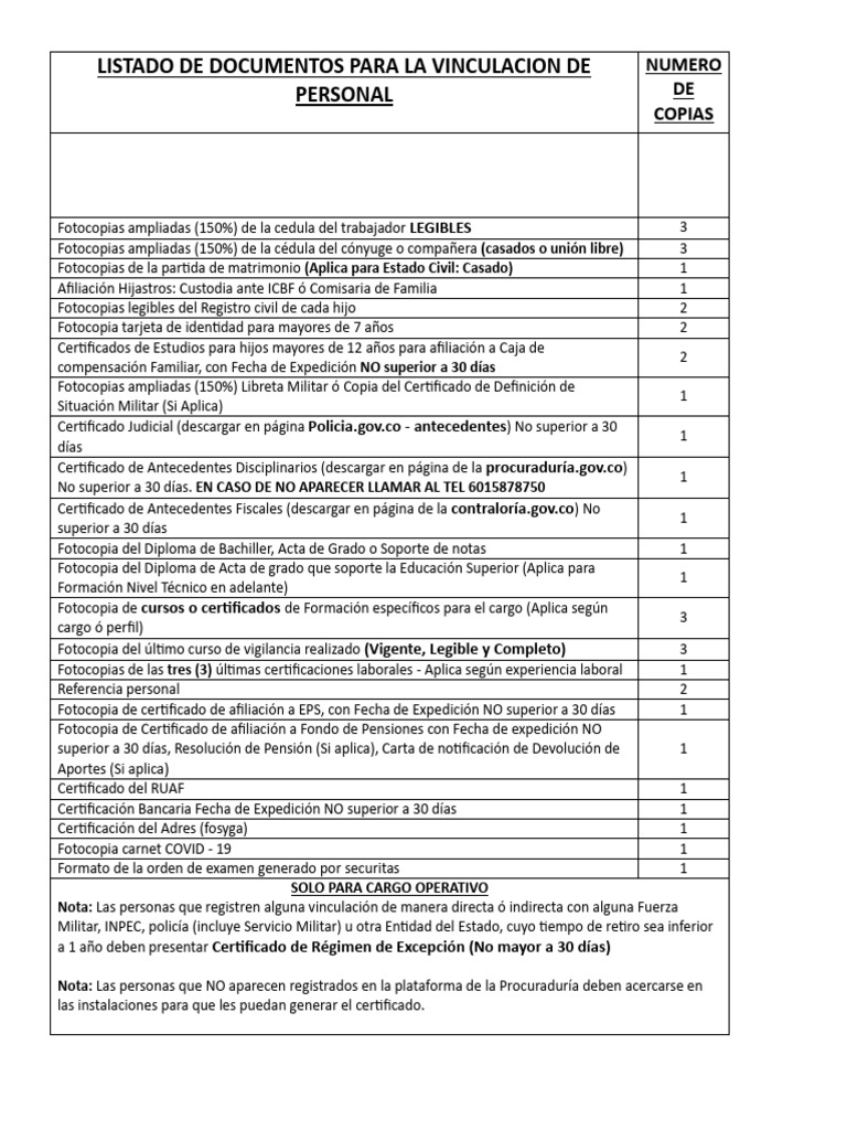 Formato Listado Documentos Actualizado | PDF