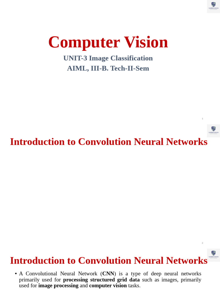 UNIT 3 ComputerVision | PDF | Learning | Cognitive Science