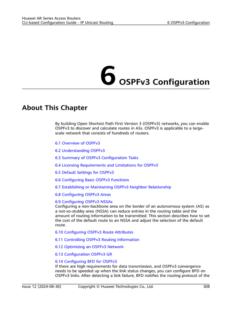 01-06 OSPFv3 Configuration | PDF | I Pv6 | Router (Computing)