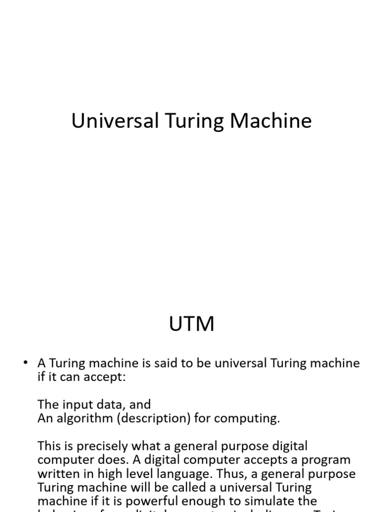 Understanding Universal Turing Machines | PDF