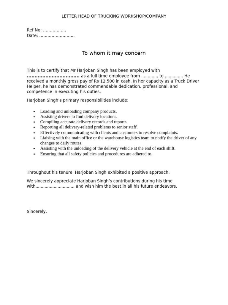 Sample of Experience Letter | PDF