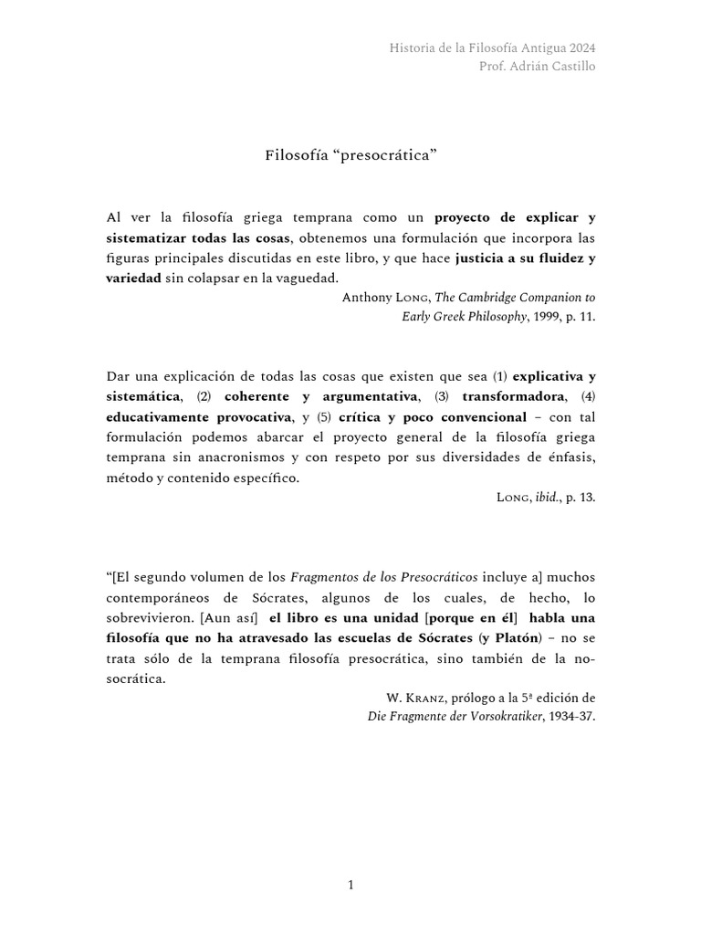 Filosofía Presocrática y su Impacto | PDF | Sócrates | Platón