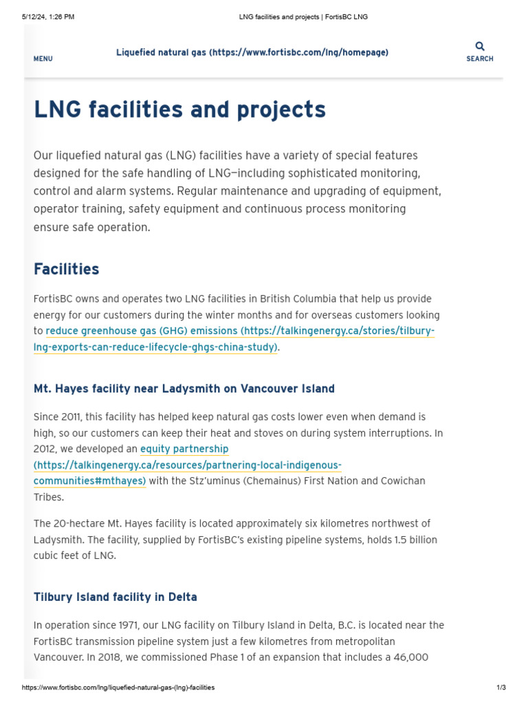 FortisBC LNG Facilities Overview | PDF | Liquefied Natural Gas | Energy ...
