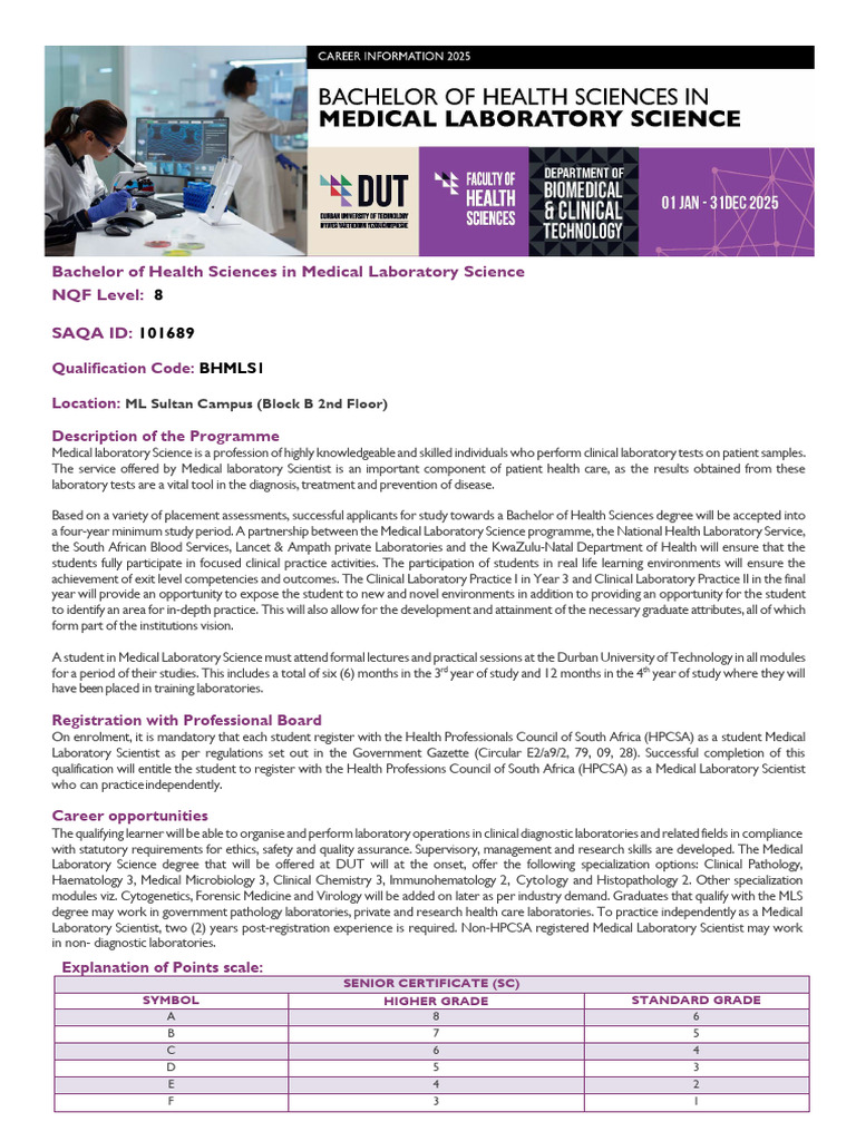 HSC Medical Laboratory Sciences | PDF | Medical Laboratory | Medicine