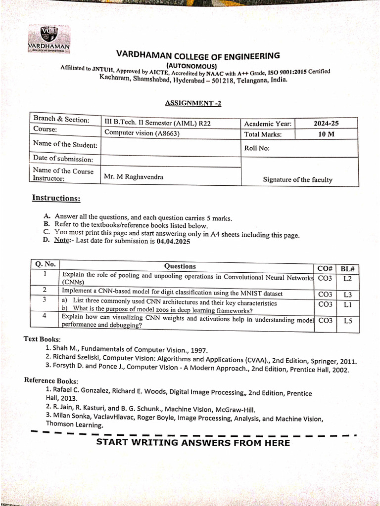 CV Assignment 2 | PDF