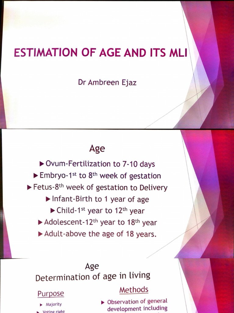 Estimation of Age and MLI AE Mam | PDF | Dentistry Branches | Mouth