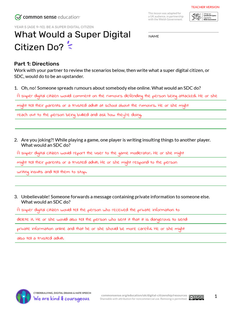 Be a Super Digital Citizen: Lesson Guide | PDF | Comics