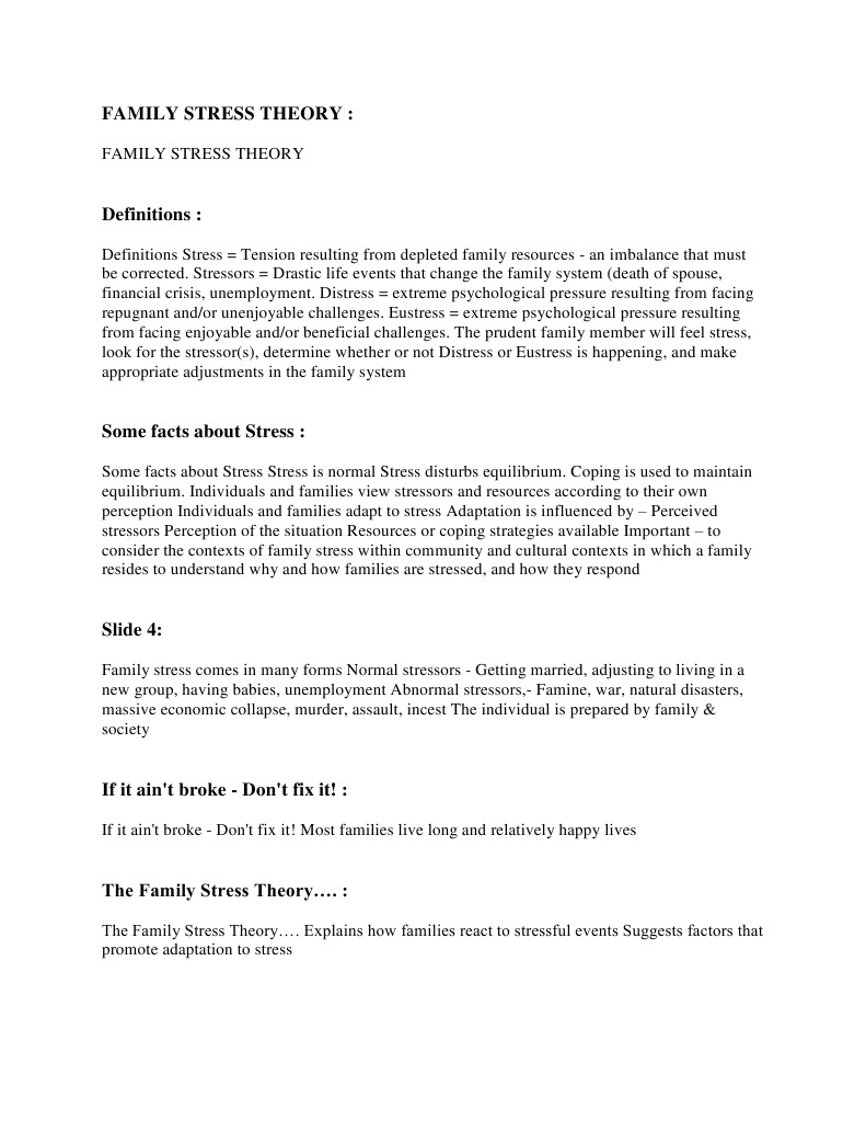 Family Stress Theory | Psychological Resilience | Stress (Biology)