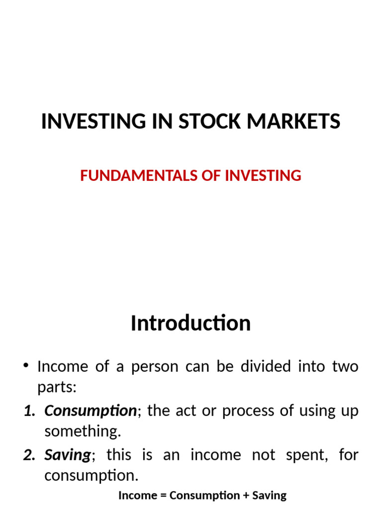 Investing in Stock Markets | PDF | Bonds (Finance) | Securities (Finance)