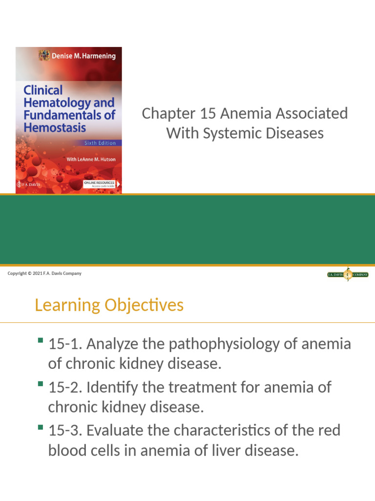 Chapter 15- Anemia Associated With Systemic Diseases | PDF | Anemia | Chronic Kidney Disease