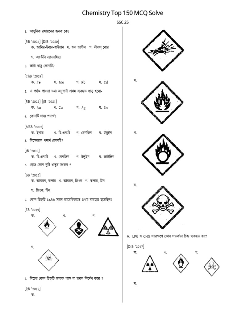 Chemistry Top 150 MCQ Solve | PDF