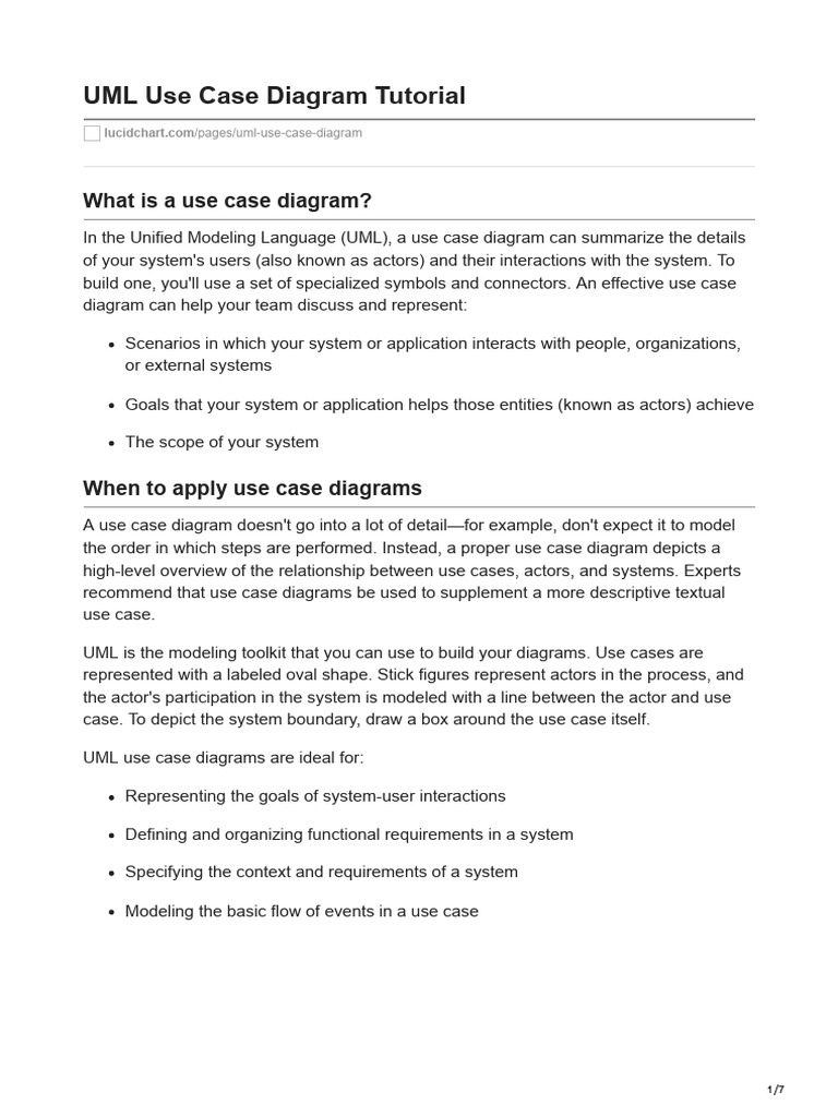 UML Use Case Diagram Guide | PDF | Use Case | Unified Modeling Language