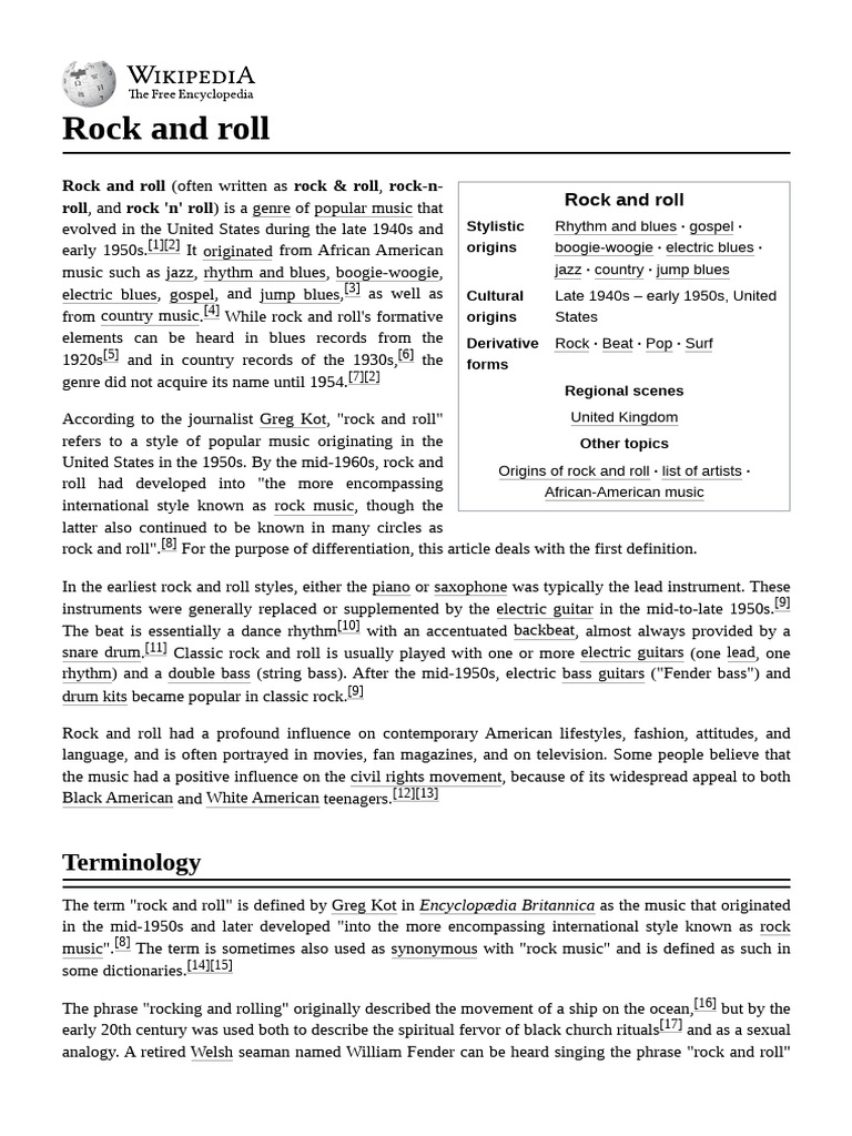 Rock_and_roll | PDF | Rock And Roll | Rhythm And Blues