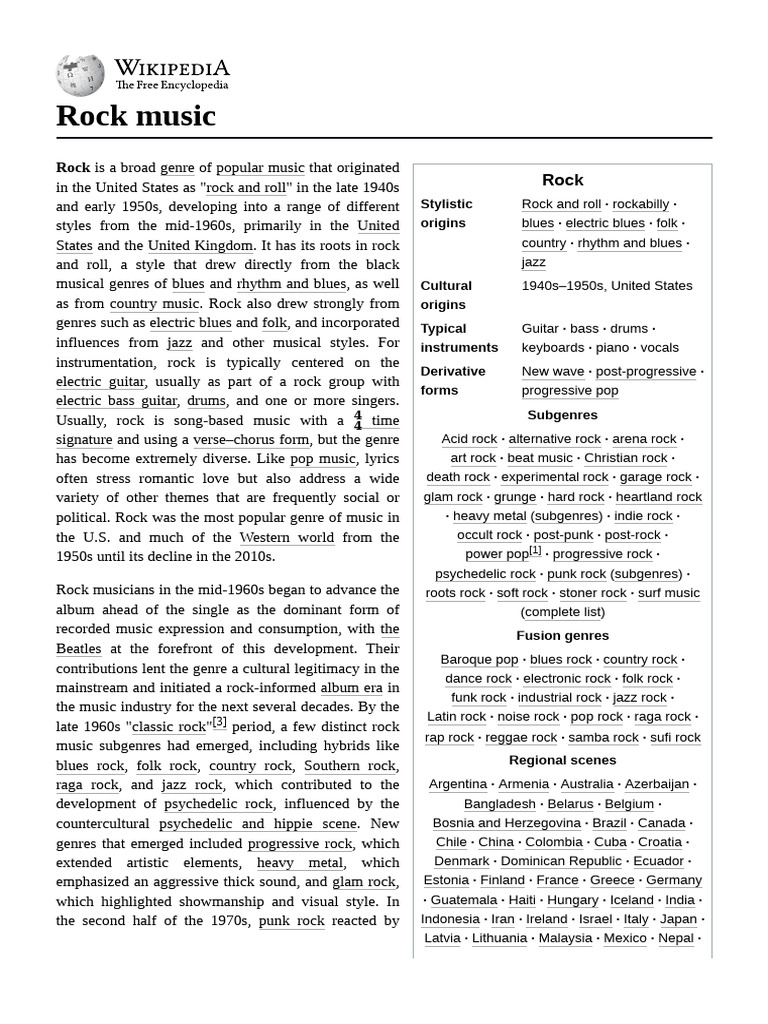 Rock Music | PDF | Rock Music | Rock And Roll