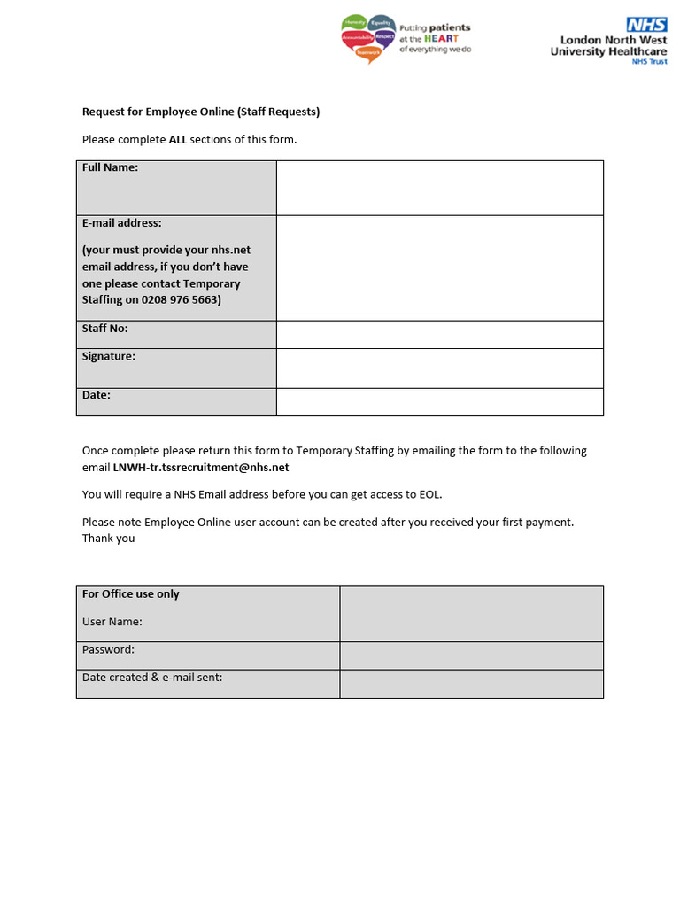 Request For Employee Online | PDF
