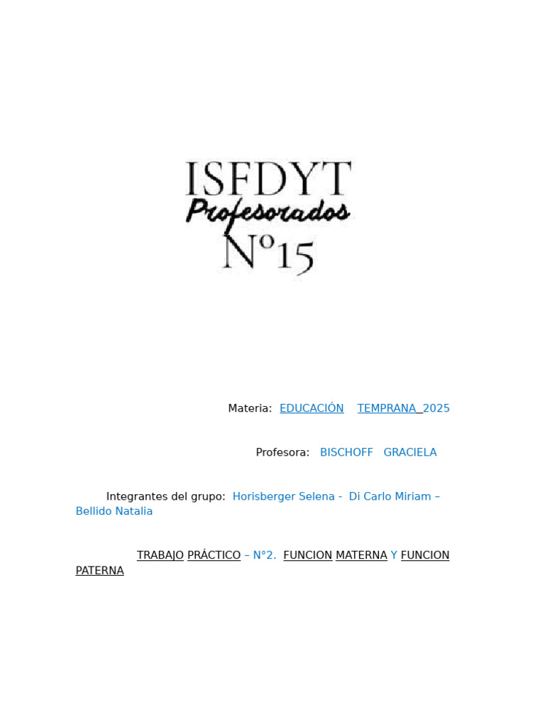 Tp. N°2 - HORISBERGER - Di Carlo - Bellido | PDF | Sicología | Ciencias ...