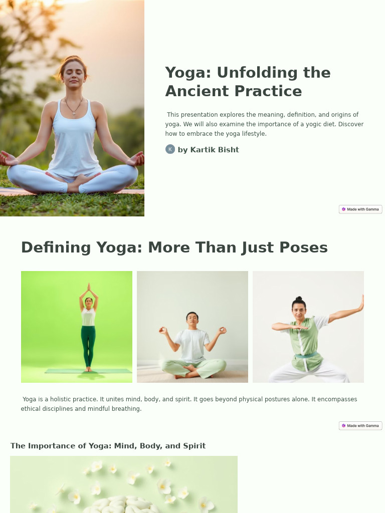 Yoga Unfolding the Ancient Practice | PDF