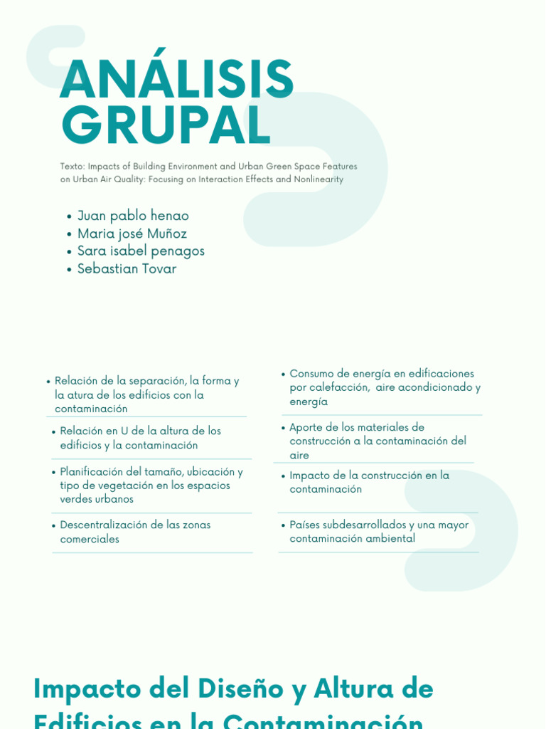 Analisis Grupal Texto | PDF | Contaminación | Ventilación (Arquitectura)
