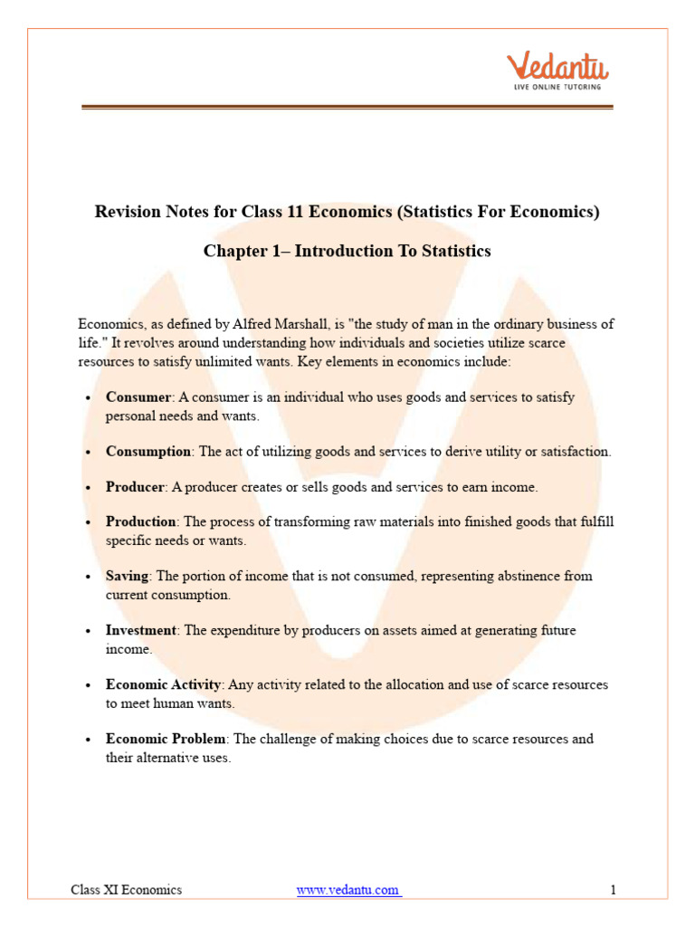 Class 11 Statistics: Introduction Notes | PDF