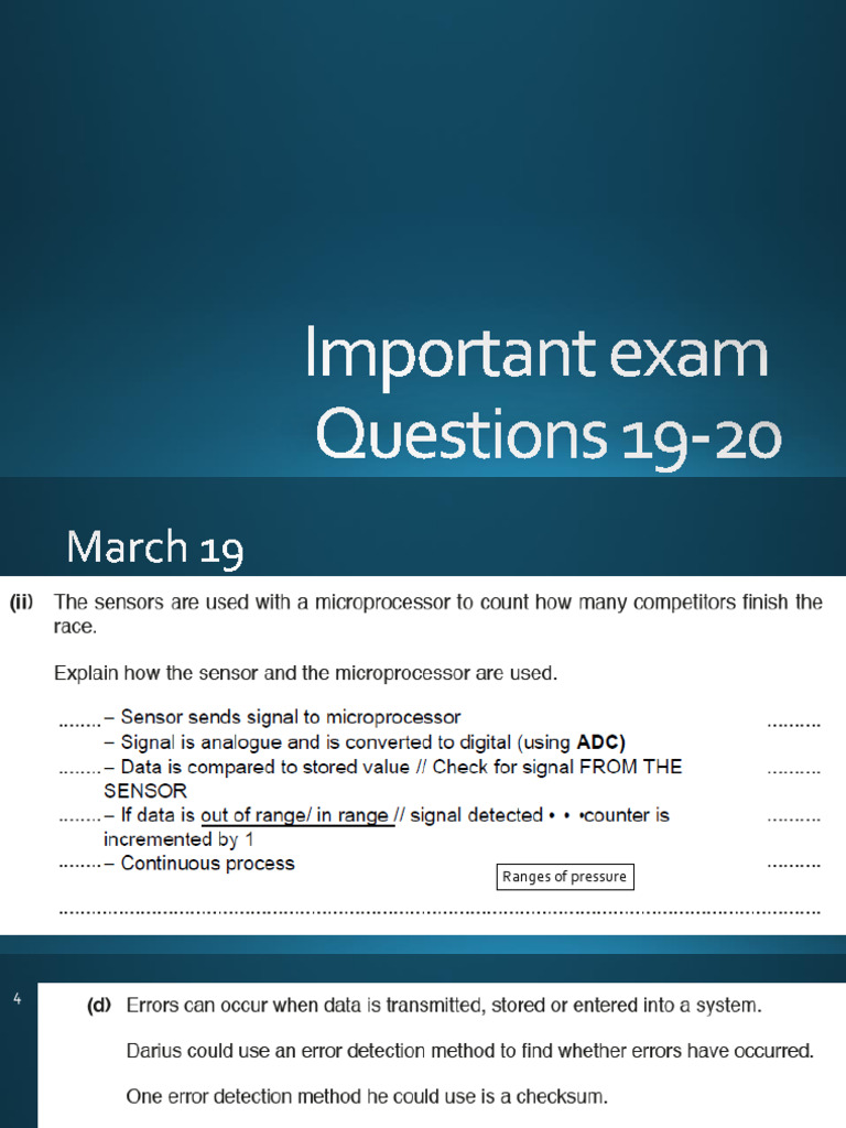Important Exam Questions 19-20 | PDF