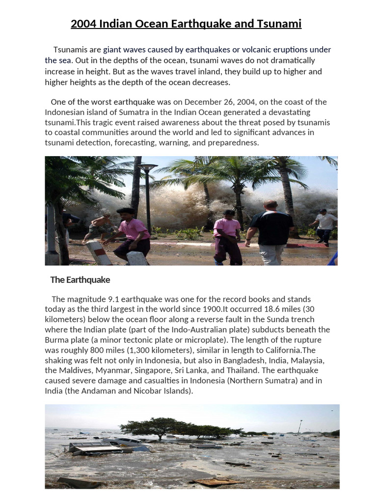 2004 Indian Ocean Earthquake and Tsunami | PDF | Tsunami | Earthquakes