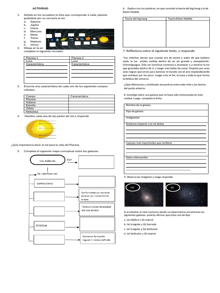 410079718 Actividad Sebas Docx | PDF | Galaxia | Planetas