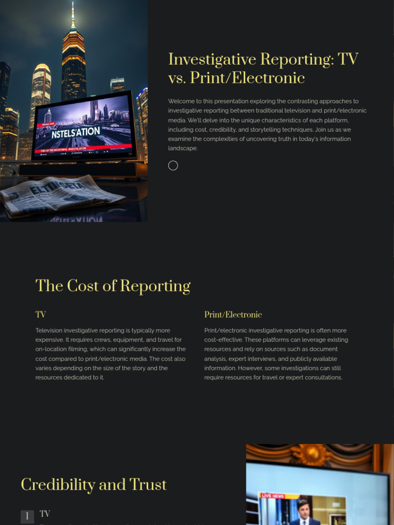 Investigative Reporting TV Vs PrintElectronic | PDF