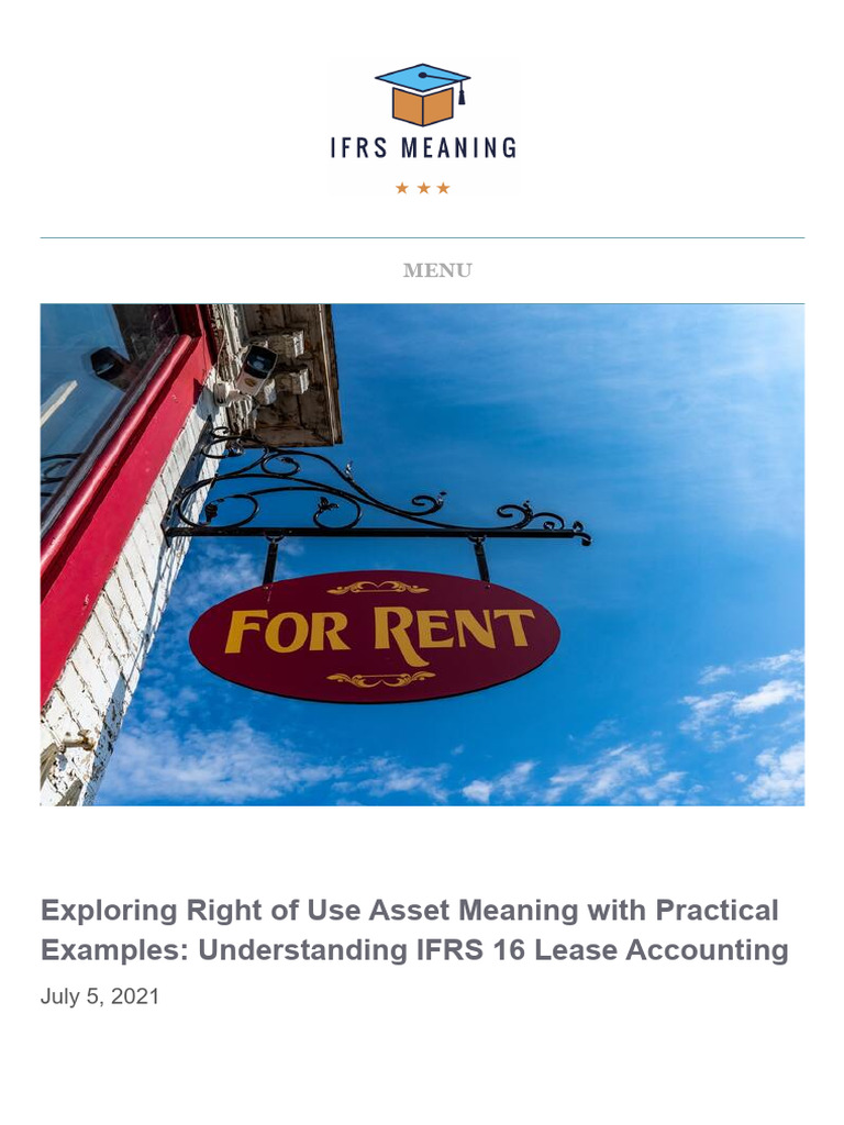 Exploring Right of Use Asset Meaning With Practical Examples ...