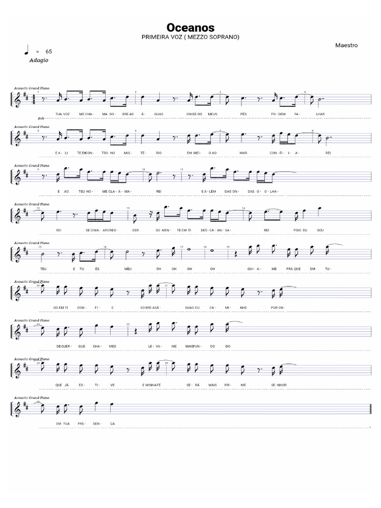 Primeira Voz - Oceanos | PDF