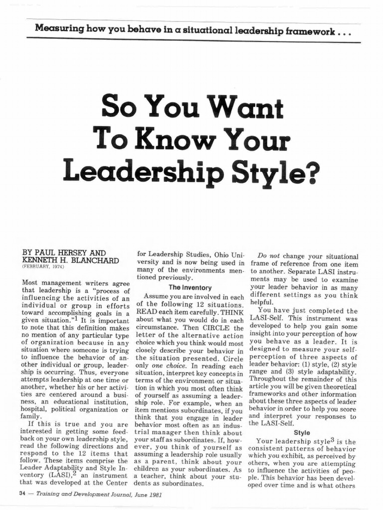 Understanding Your Leadership Style | PDF | Leadership | Behavior